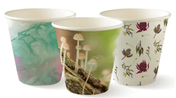 BioPak Art Series Coffee Cup PLA UNI 8oz (90mm) – Crystal Packaging