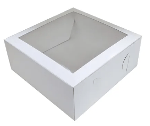 White Window Cake Box 10x10x4 – Crystal Packaging