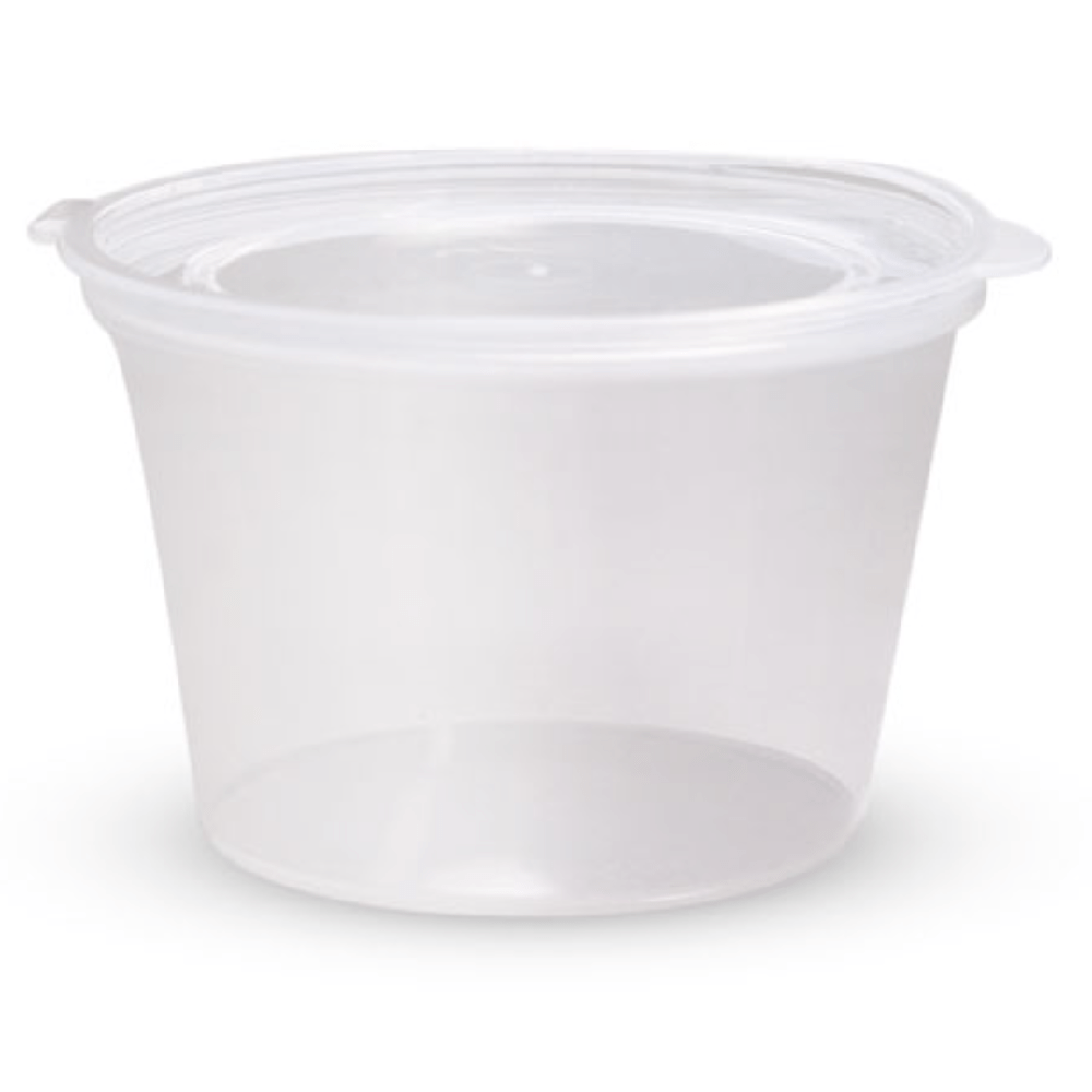 Plastic Portion Cup With Hinged Lid 3oz (100ml) – Crystal Packaging