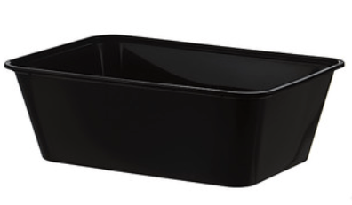 Plastic Rectangular Containers Black 750ml – Crystal Packaging