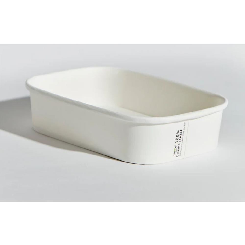 WHITE PAPER RECTANGULAR CONTAINER 500ML – Crystal Packaging