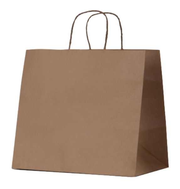 Kraft Checkout Bag Large with Handles – Crystal Packaging